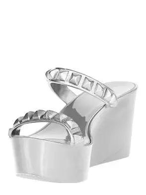 Carmen Sol Tonino Mid Wedge Pump Silver