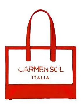 Carmen Sol Venezia Clear Tote Bag Red