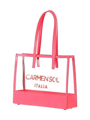 Carmen Sol Clear Tote Bag Neon Pink