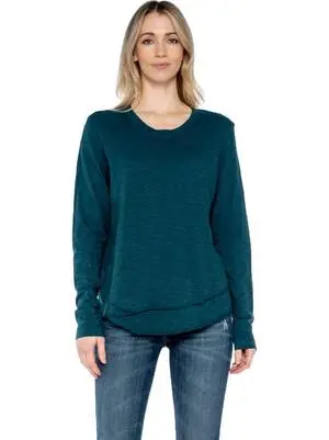 WILT CLOTHING Long Sleeve Mock Layer Tee Malachite