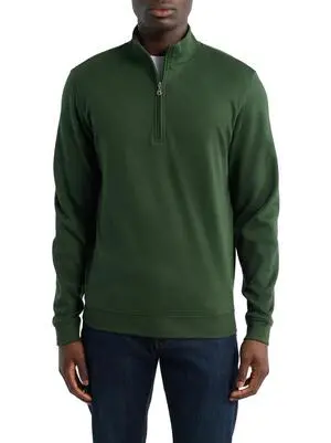 SCOTT BARBER Pima Cotton Interlock Quarter Zip Pullover