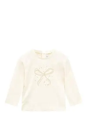 MAYORAL Heart Print Long-sleeve T-shirt - Ivory