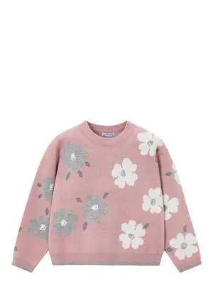 MAYORAL Girls' Jacquard Knit Sweater - Pink