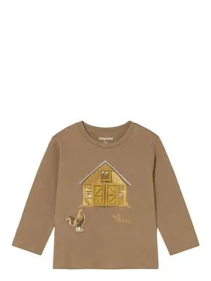 MAYORAL Interactive Farm T-shirt - Beige