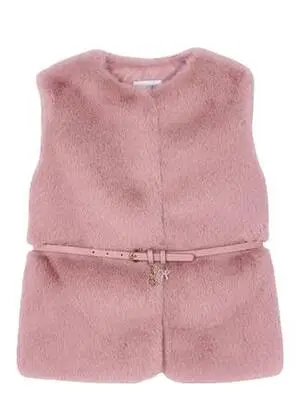 MAYORAL Faux Fur Vest With Belt - Pink