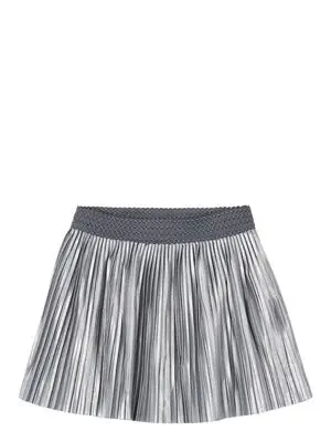 MAYORAL Girls' Pleated Skirt - Metallic Silver