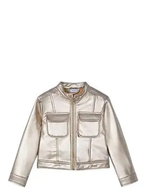MAYORAL Metallic Zip-up Jacket - Metallic Gold