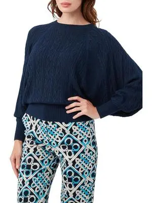 Trina Turk Cableknit Pullover Sweater - Indigo