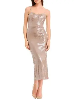 DRESS THE POPULATION Vada Sequin Cocktail Dress