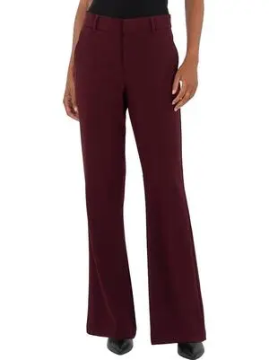 Kut From The Kloth Stella High-waist Flare Pants - Bordeaux