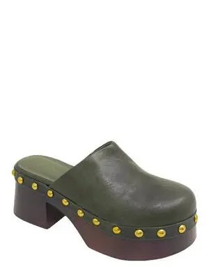 SHU SHOP Lily Platform Mule - Olive Green