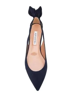 AQUAZZURA Suede Ballet Flats - Blue