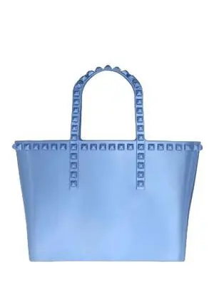 Carmen Sol Grazia Studded Tote Bag - Baby Blue Metallic