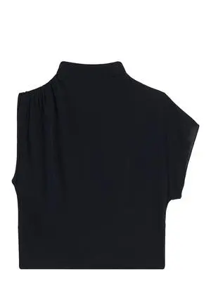 TWP Draped Silk Georgette Blouse - Midnight