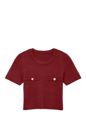 Vero Moda Short-sleeve Crewneck Sweater With Pocket Details - Syrah