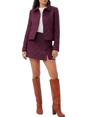 Trina Turk Quilted Collared Jacket - Fig