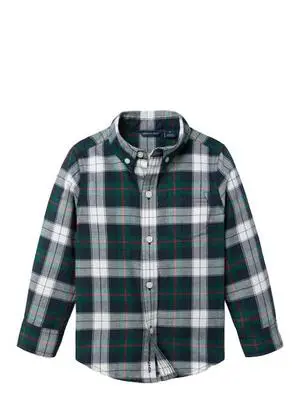 Janie And Jack Tartan Flannel Shirt - Green