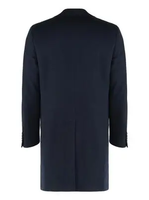 Canali Long Wool Coat - Blue