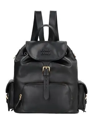 Miu Miu Leather Backpack - Black