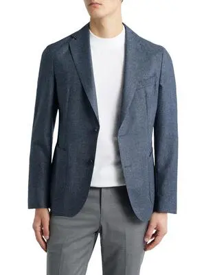 BOSS Hanry Slim Fit Virgin Wool Suit - Open Blue