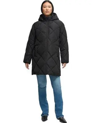 INGRID & ISABEL Longline Puffer With Insert - Black