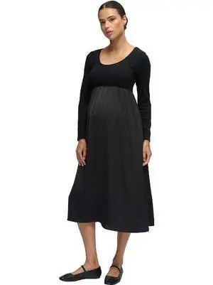 Ingrid & Isabel® Mix Media Maternity Midi Dress - Black