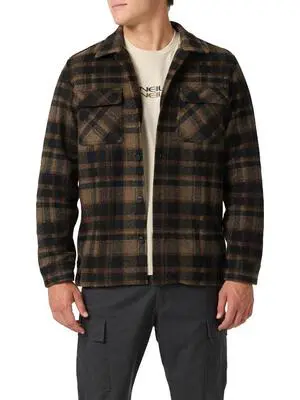 O'Neill Plaid Flannel Shirt Jacket - Black