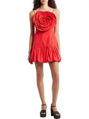 Farm Rio Balloon Mini Dress - Red