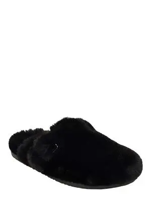 Matisse Portland Faux Fur Clog - Black Faux Fur