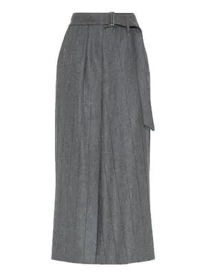 Brunello Cucinelli Sartorial Virgin Wool Wrap Skirt - Dark Grey
