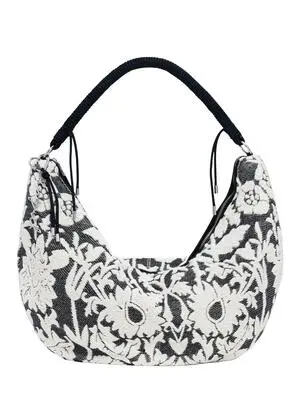 Desigual Floral Embroidered Shoulder Bag - Black