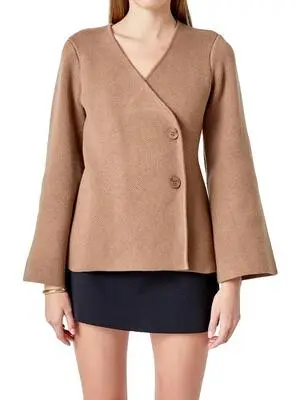 Endless Rose Wrap-look Cardigan - Mousse