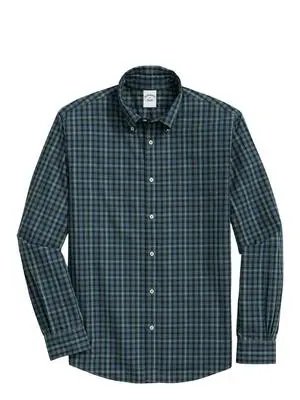 Brooks Brothers Friday Plaid Cotton Poplin Button-down Shirt - Bistro Green Tartan