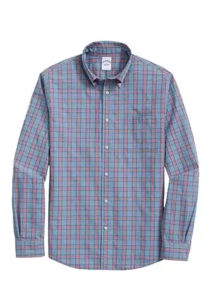 Brooks Brothers Friday Plaid Cotton Poplin Button-down Shirt - Quiet Harbor Check