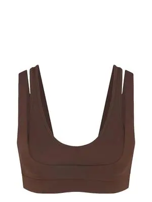 NIKESKIMS Matte Double Strap Scoop Bra 'dark Sepia - Brown