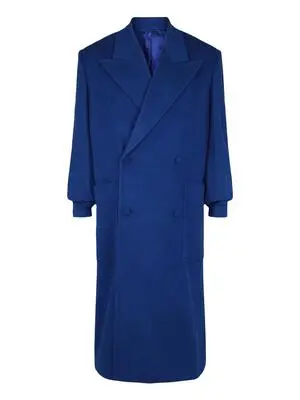 Givenchy Oversized Wool Blend Long Coat - Blue