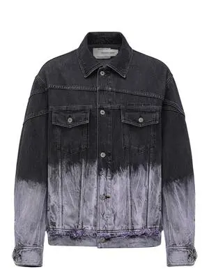 FENG CHEN WANG Deconstructed Tie-dye Denim Jacket - Black