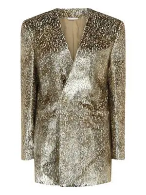 Givenchy Animal Print Single-breasted Blazer - Gold