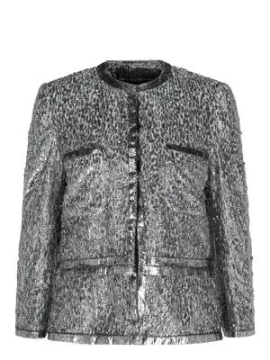 GIVENCHY Animal Print Single Breasted Jacket