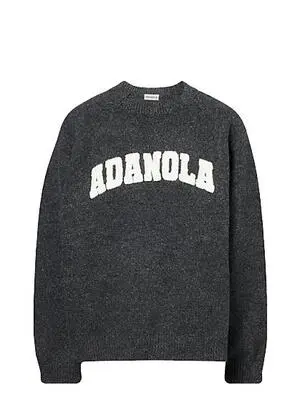 ADANOLA Boucle-Logo Oversized Jumper Charcoal/marshmallow