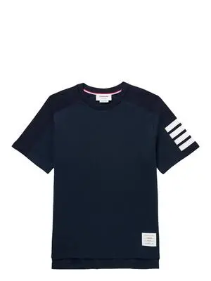 Thom Browne Striped Cotton-jersey T-shirt - Blue