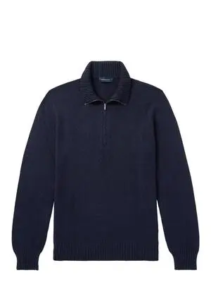 THOM SWEENEY Cashmere Rollneck Half-Zip Sweater