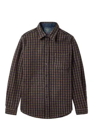 Portuguese Flannel Checked Wool-tweed Shirt - Brown