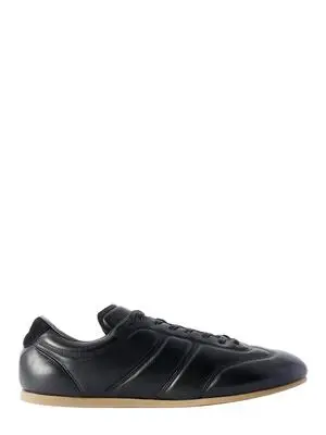 LEMAIRE Suede-Trimmed Leather Sneakers Black
