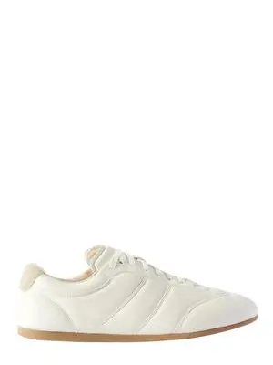 LEMAIRE Suede-Trimmed Leather Sneakers White