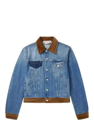 Marni Slawn And Soldier Appliquéd Denim Jacket - Blue