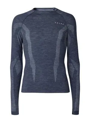Falke Printed Virgin Wool-blend Ski Base Layer - Blue