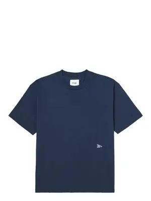 DRAKE'S Him Hiking Logo-embroidered Cotton-jersey T-shirt - Blue