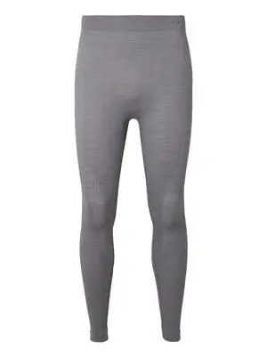 Falke Printed Virgin Wool-Blend Ski Tights Gray