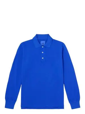DRAKE'S Him Cotton-piqué Polo Shirt - Blue